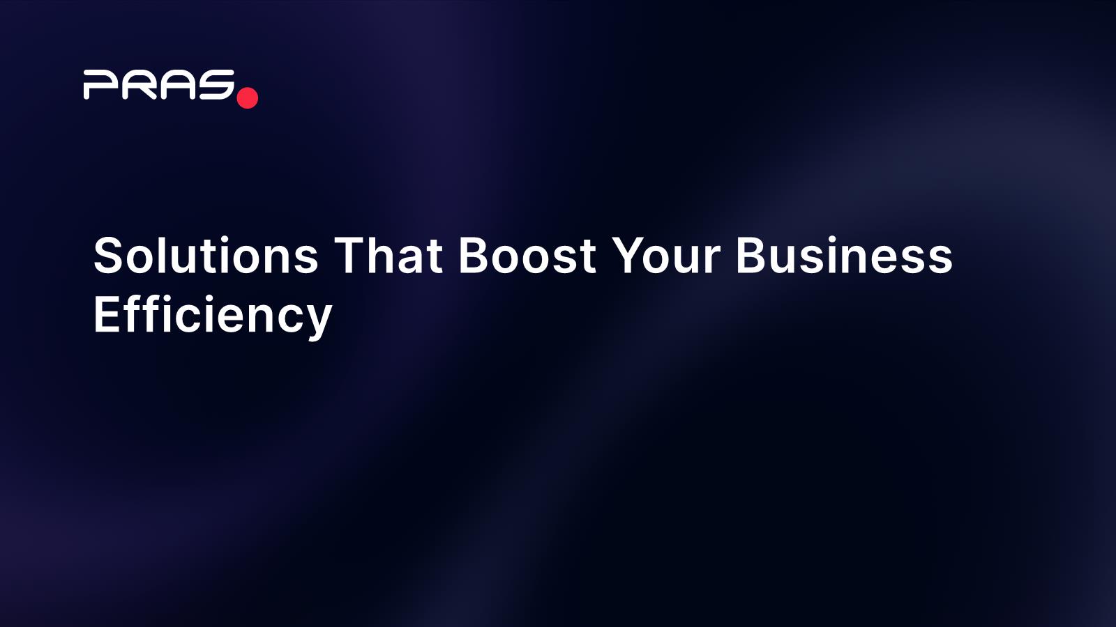 PRAS Solutions — Expertise in e‑commerce, finance, manufacturing, logistics